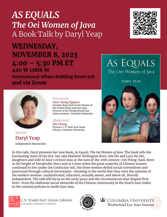 As Equals: The Oei Women of Java – A Book Talk by Daryl Yeap ...