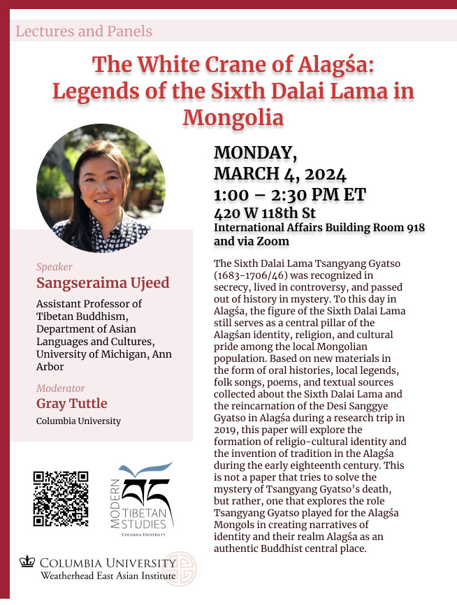 The White Crane of Alagśa: Legends of the Sixth Dalai Lama in Mongolia ...