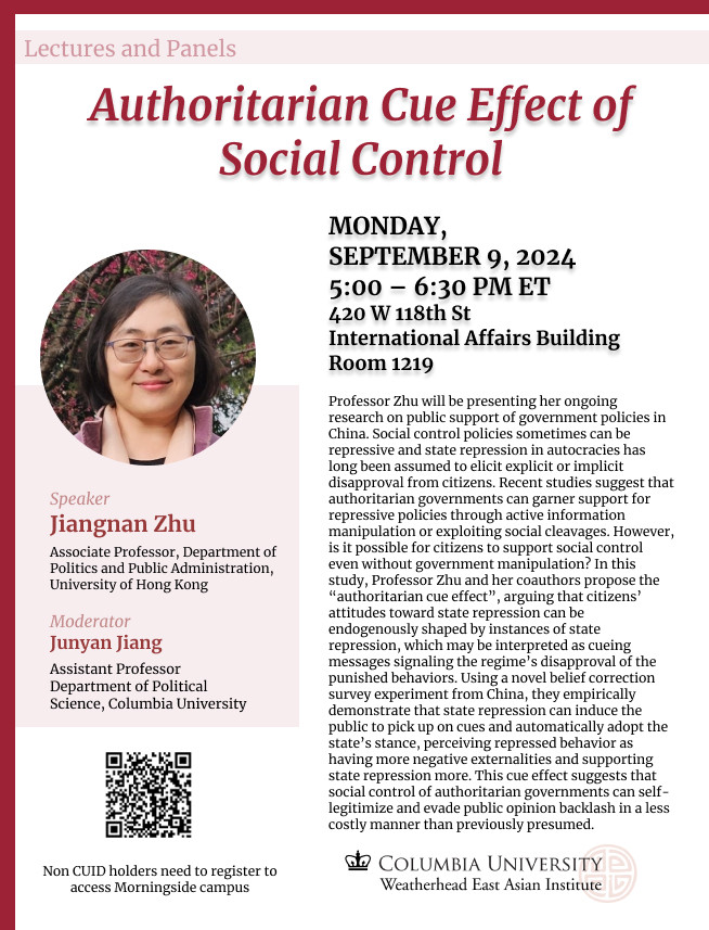 Authoritarian Cue Effect of Social Control | Weatherhead East Asian ...